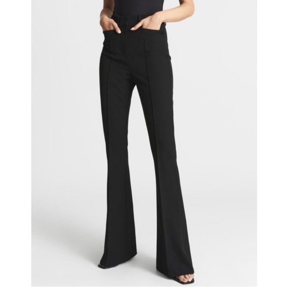 Reiss | Pants & Jumpsuits | Reiss Dylan Petite Flared High Rise Trousers In Black Size 2p | Poshmark